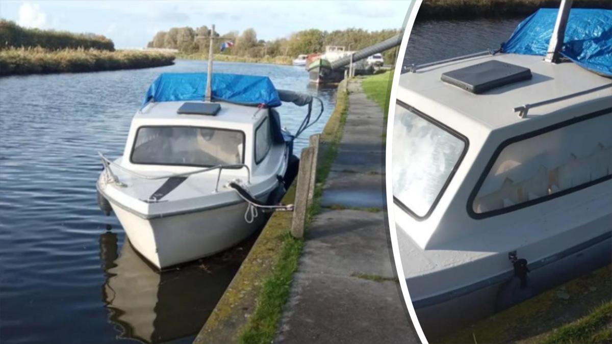 Boot vol gestolen spullen gevonden, dader probeerde via sloot de benen ...
