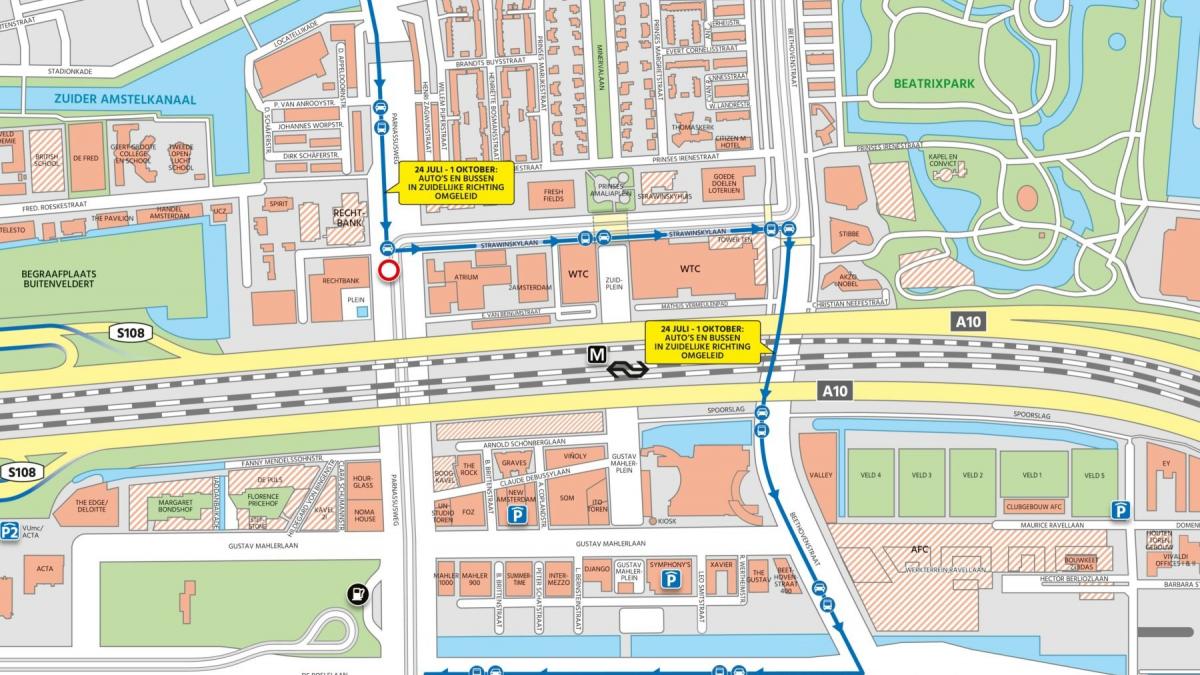 Parnassusweg van Amsterdam naar Amstelveen vanaf vandaag twee maanden ...