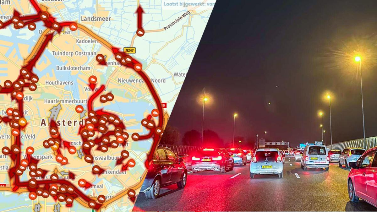 Opnieuw drukke avondspits: bijna gehele A10 vast door pechgeval en ongelukken - NH Nieuws