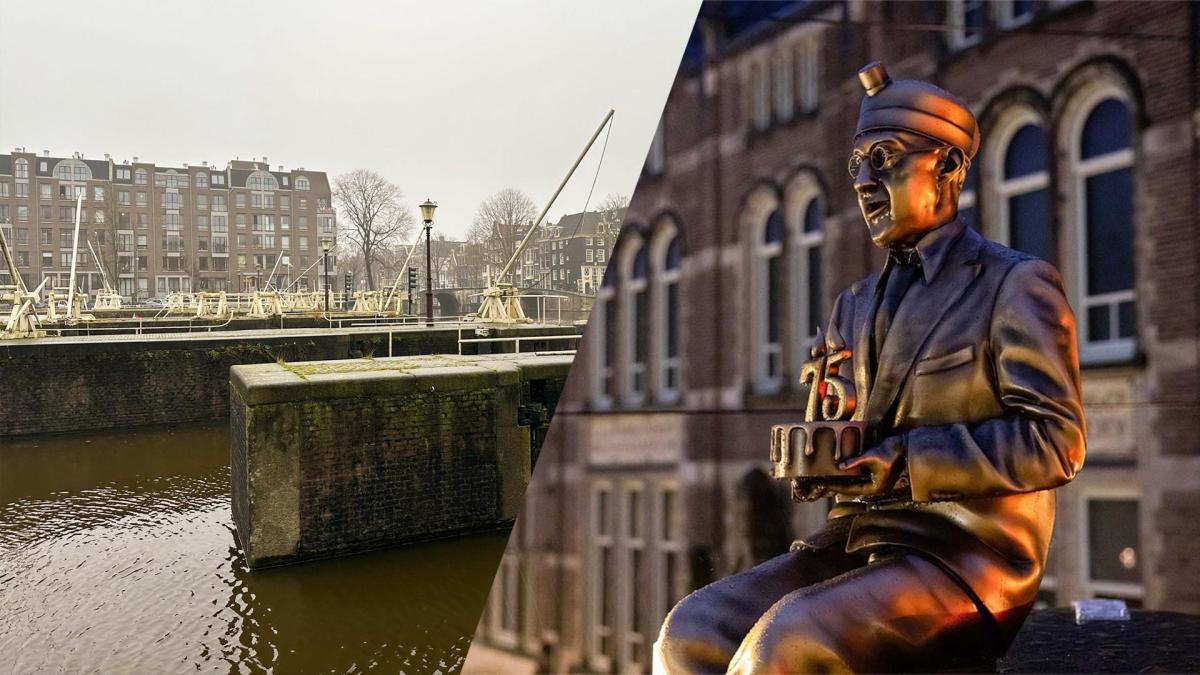 Beeld van Flip Fluitketel op Amstelsluis verdwenen, waarschijnlijk ...